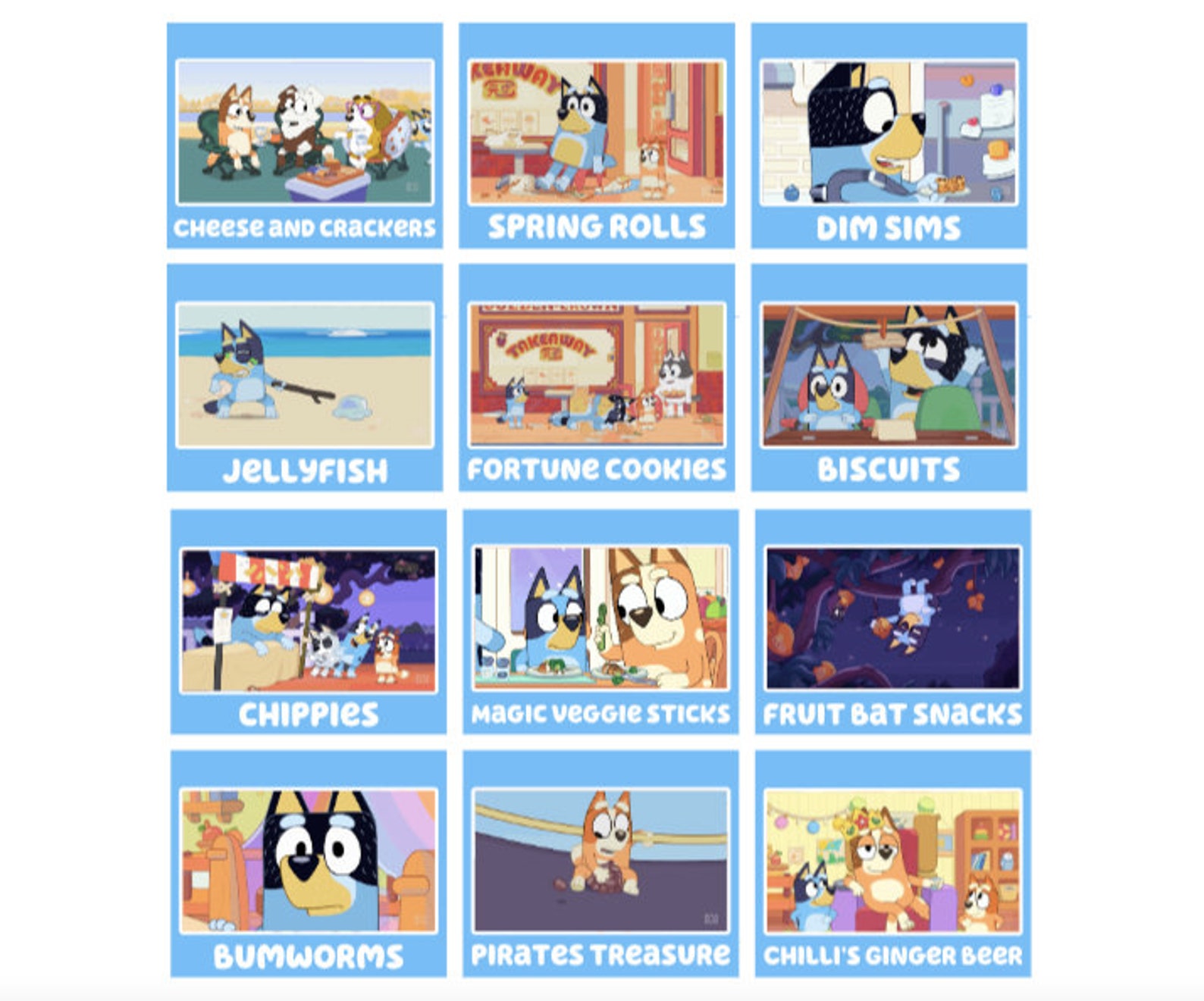 Bluey Food/activity Tent Cards, Customisable Birthday Party Display ...