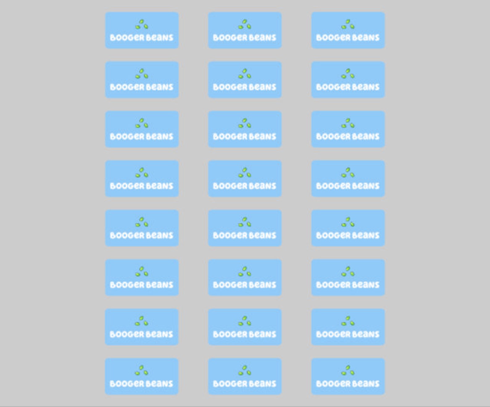 Bluey Inspired BOOGER BEANS Favour Stickers, Birthday Party Favour ...