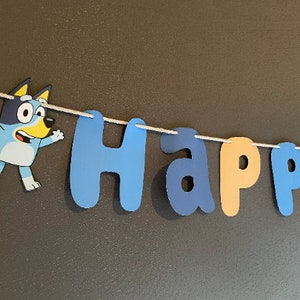 Custom Bluey Inspired Banner, Handmade Personalised Birthday Party Sign ...