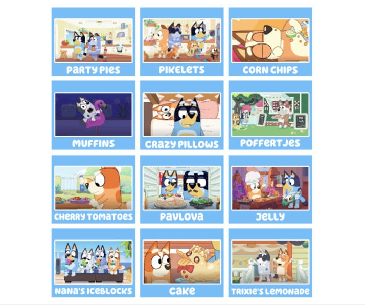 Bluey Food/activity Tent Cards, Customisable Birthday Party Display ...