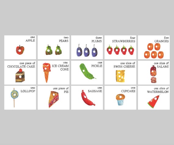 Very Hungry Caterpillar Inspired Food Tent Cards Birthday - Etsy