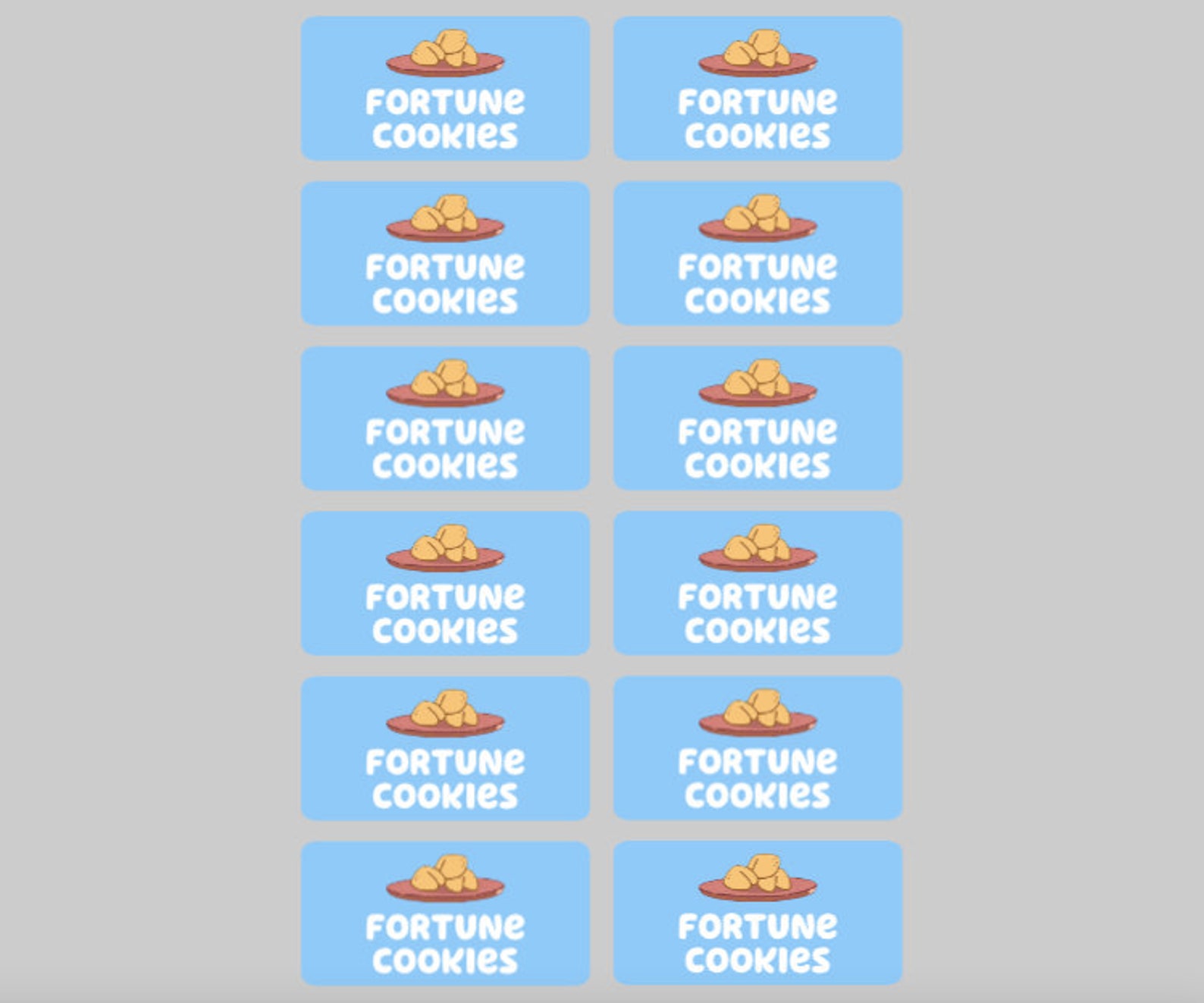 Bluey Inspired FORTUNE COOKIES Favour Stickers Birthday Party - Etsy