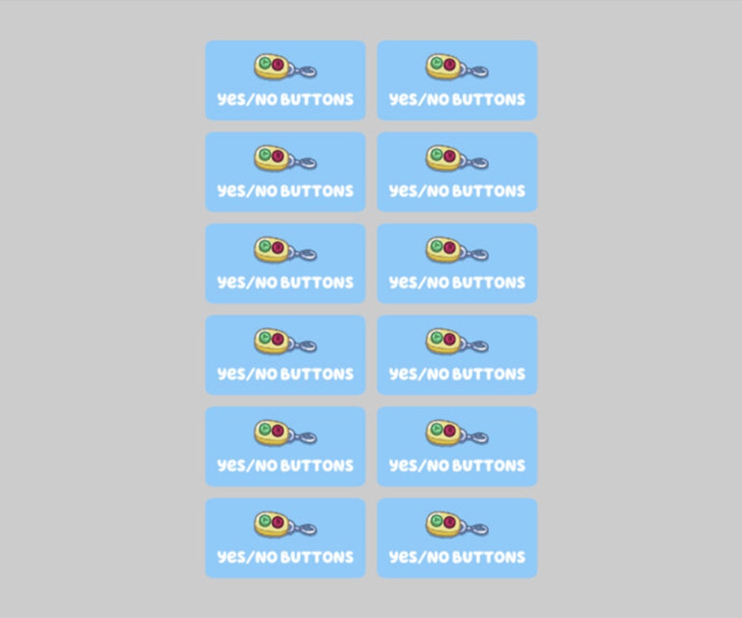 Bluey Inspired YES/NO BUTTON/S Favour Stickers, Birthday Party Favour ...