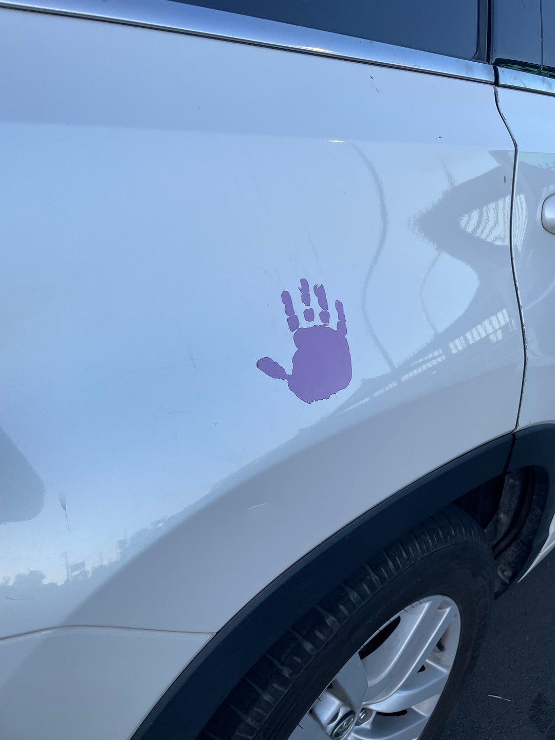 Handprint Vinyl Car Sticker, Handmade Hand Print Car Window Back Sign ...