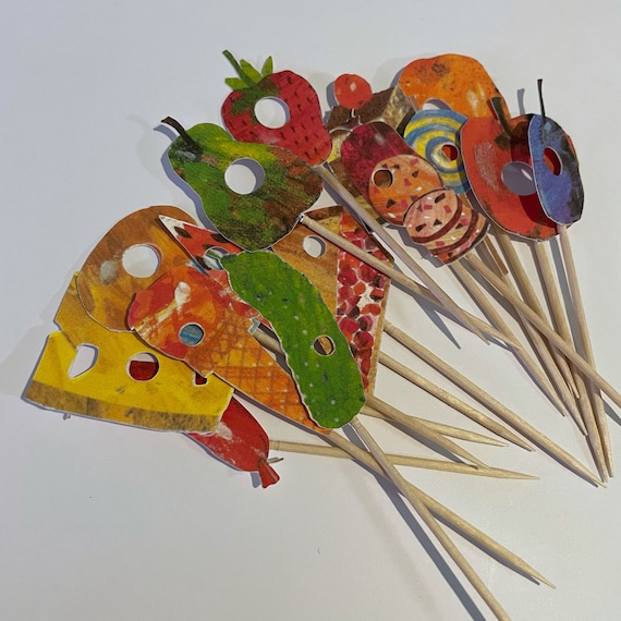 Very Hungry Caterpillar Inspired Cupcake Toppers X 12 - Etsy