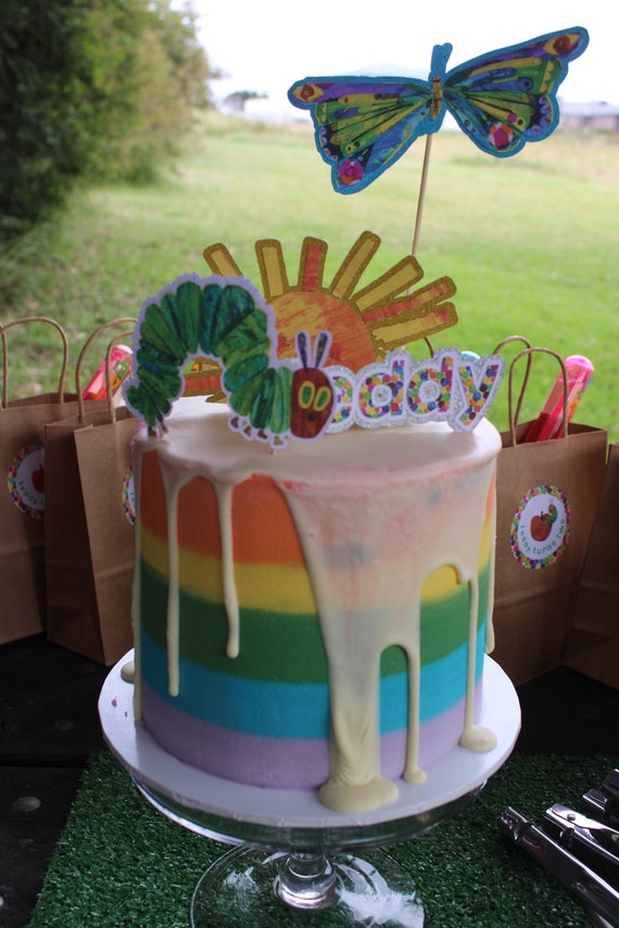 Custom Very Hungry Caterpillar Inspired Cake Topper Handmade - Etsy