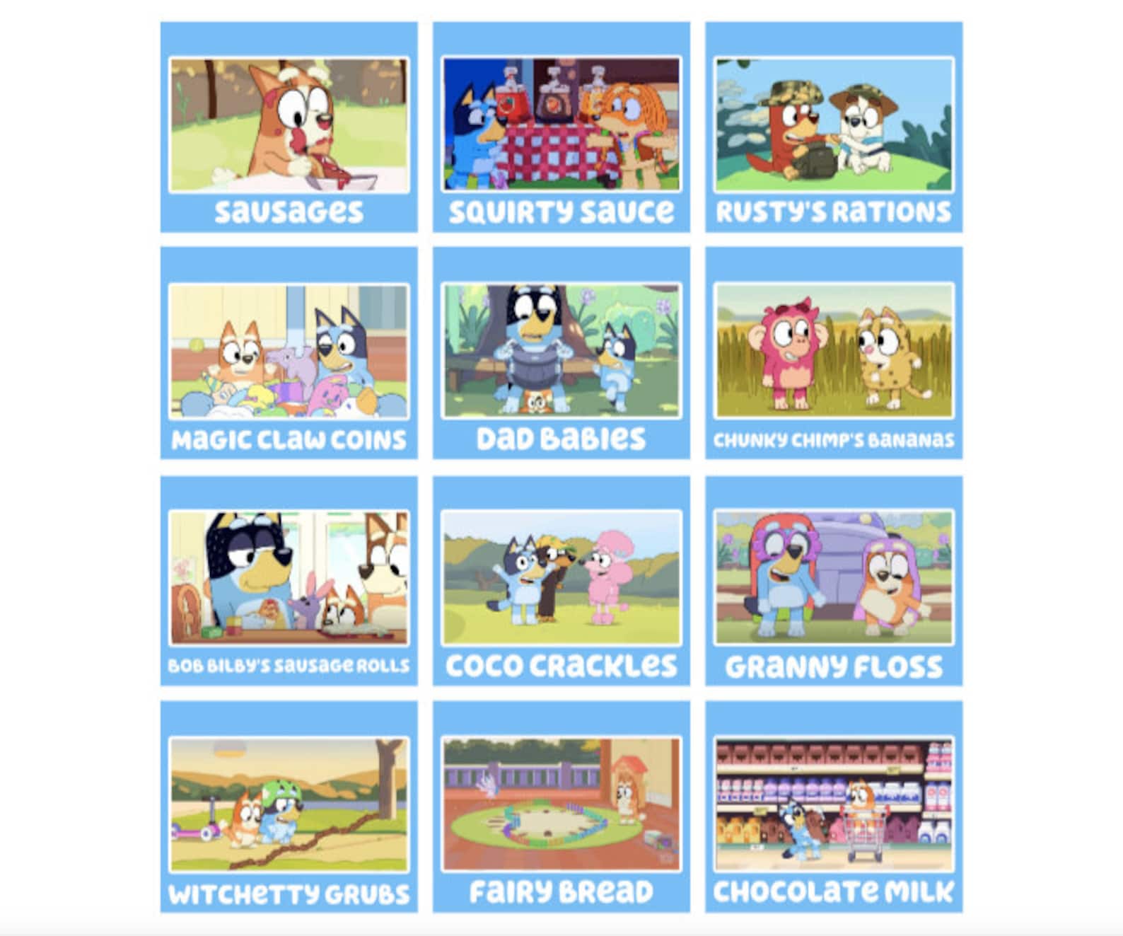 Bluey Food/activity Tent Cards Customisable Pack Birthday - Etsy UK