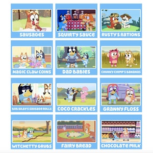 Bluey Food/activity Tent Cards, Customisable Birthday Party Display ...