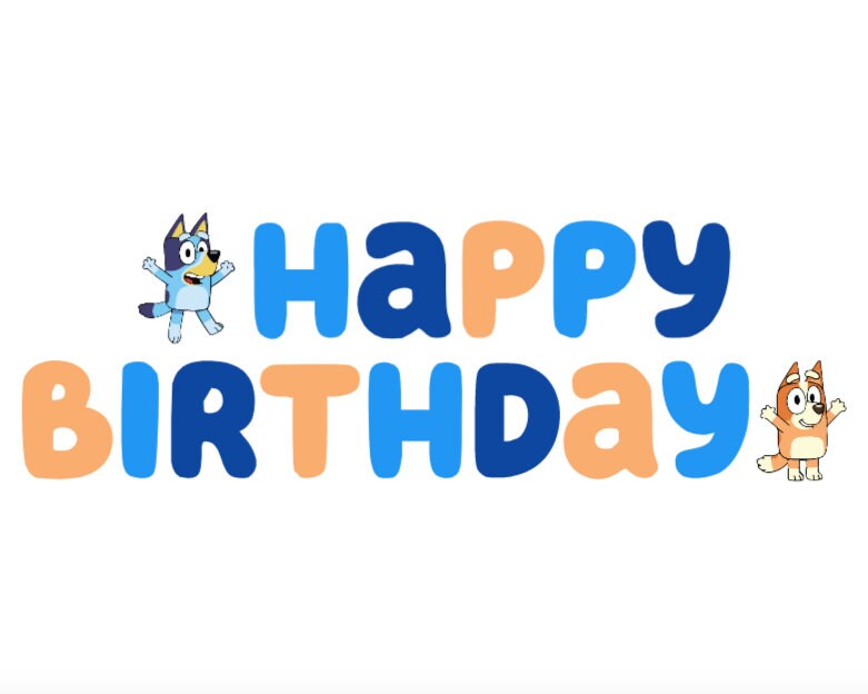 Custom Bluey Inspired Banner Handmade Personalised Birthday - Etsy ...