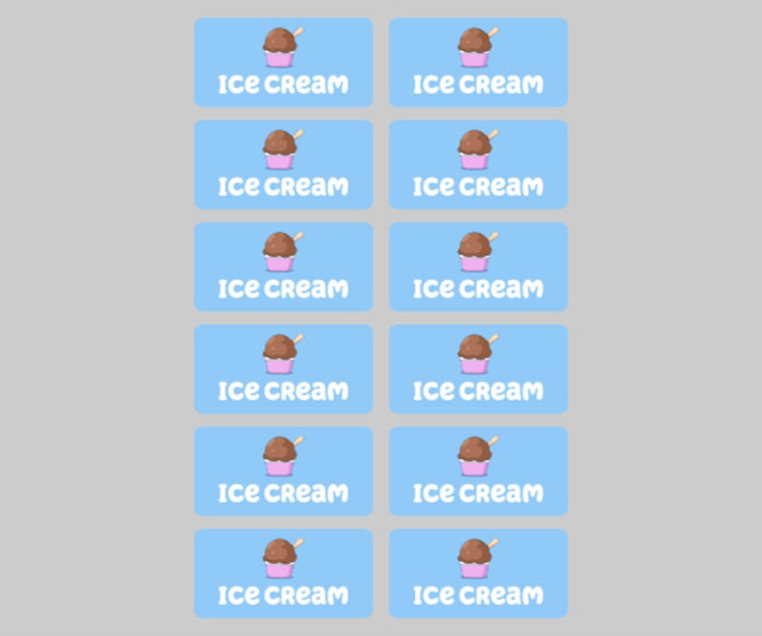 Bluey Inspired ICE CREAM Favour Stickers, Birthday Party Favour Label ...