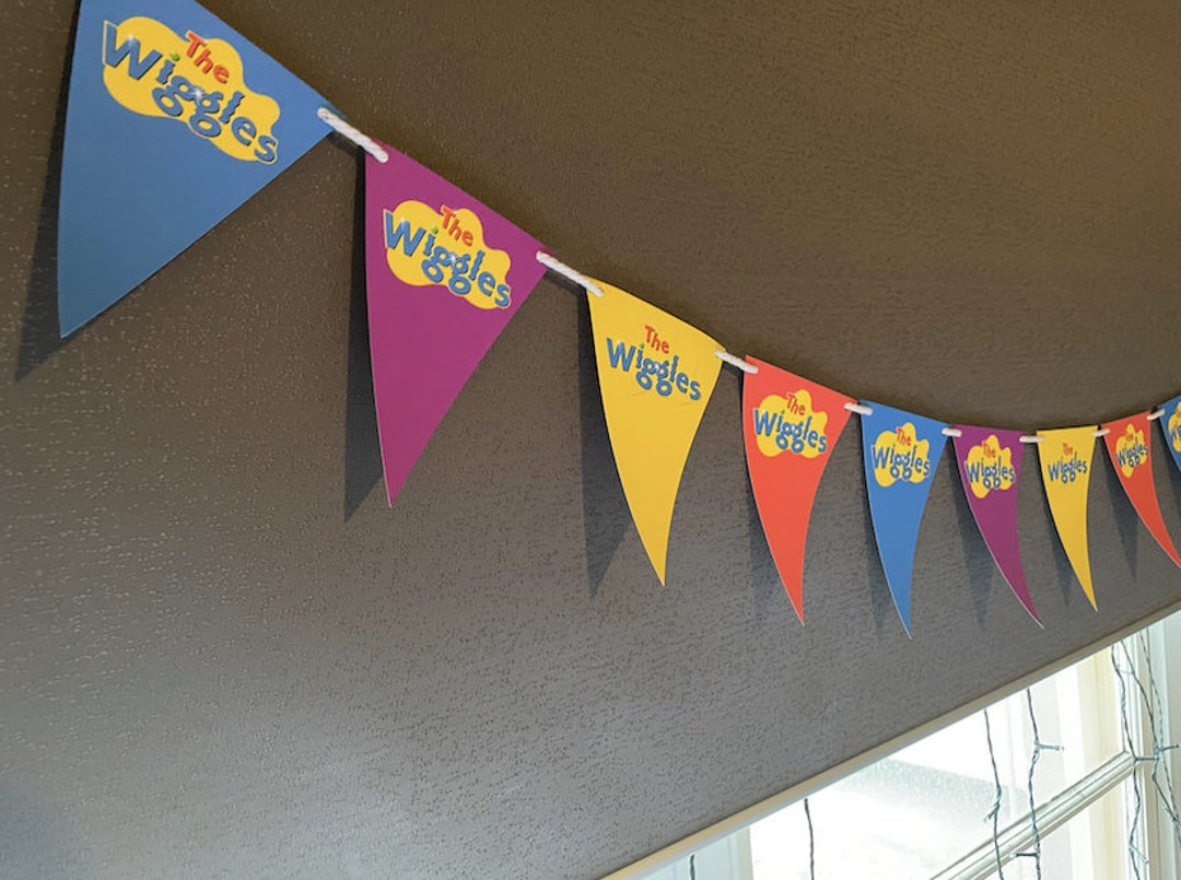 Wiggles Inspired Logo Banner, Handmade Birthday Party Sign Bunting ...