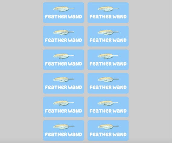 Bluey Inspired FEATHER WAND Favour Stickers Birthday Party - Etsy Australia