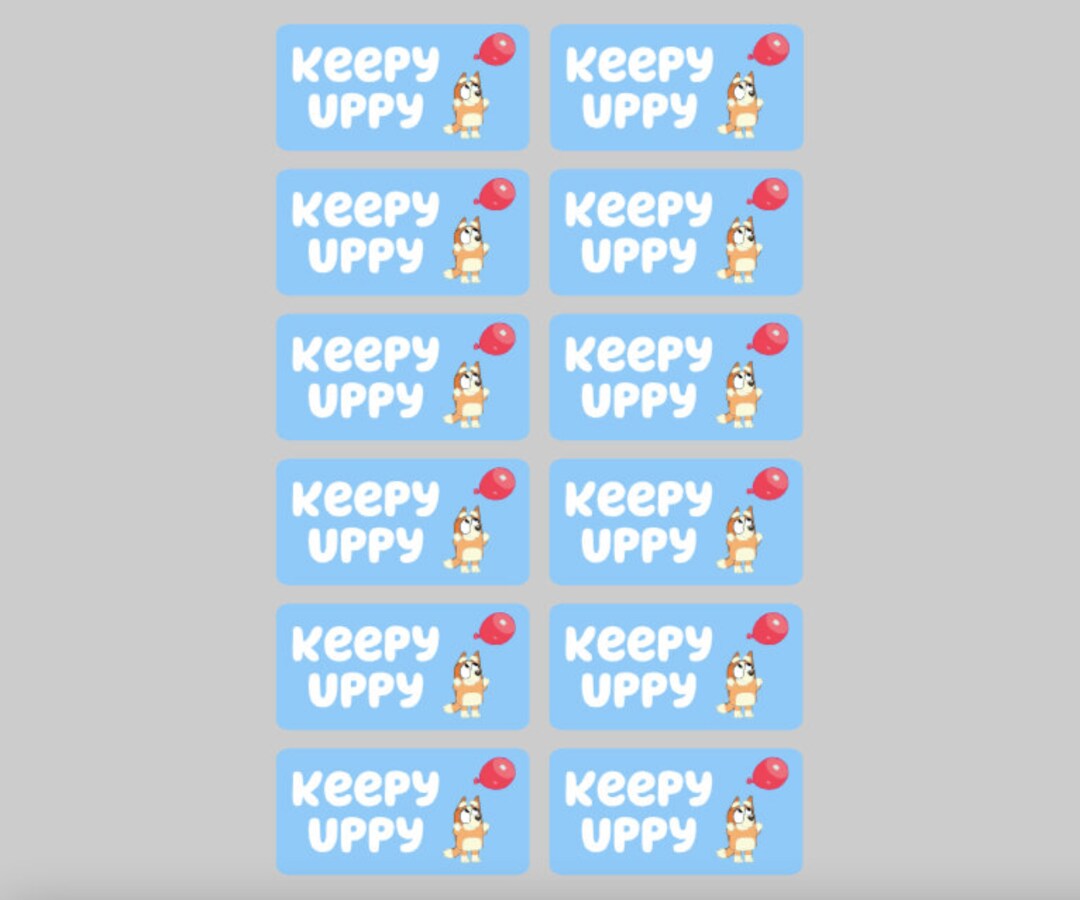 Bluey Inspired KEEPY UPPY Favour Stickers, Birthday Party Favour Label ...