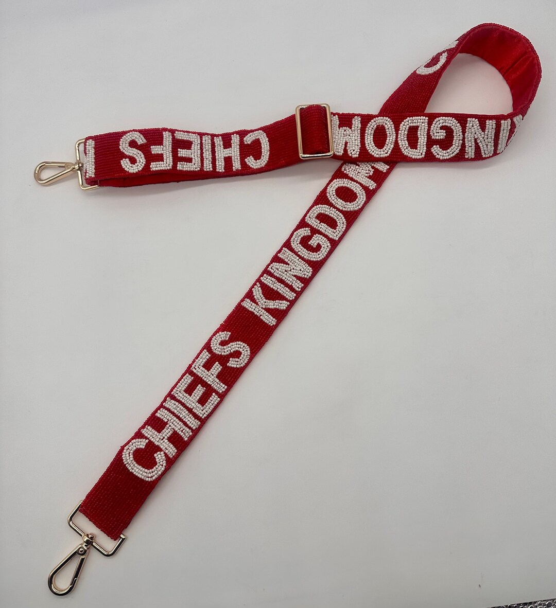 CHIEFS KINGDOM Beaded Adjustable Purse Strap. Red Strap With - Etsy