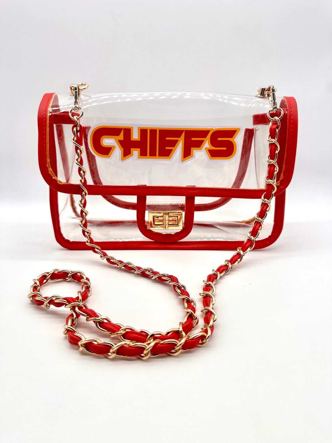 Chiefs Rockstar Crossbody/long Shoulder Strap Clear Purse. Kansas City ...