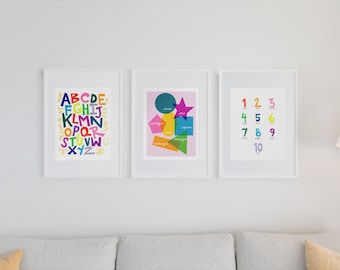 DIGITAL DOWNLOAD Colorful Alphabet Print - Etsy