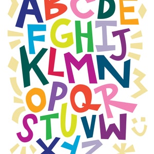 DIGITAL DOWNLOAD Colorful Alphabet Print - Etsy
