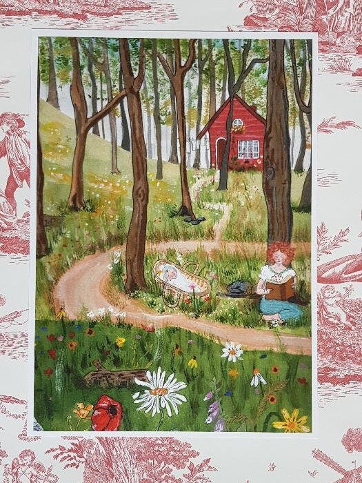 Summer in the Forest Postcard Folded Greeting Card Art - Etsy