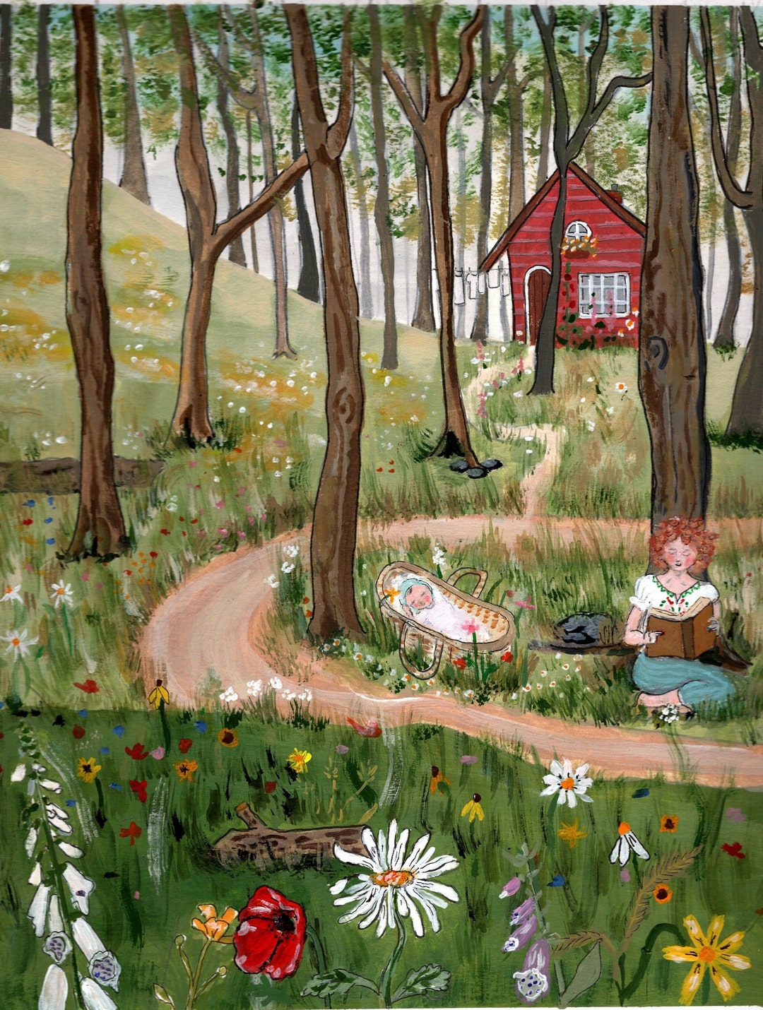 Summer in the Forest - Postcard - Folded Greeting Card - Art Print - A4 ...