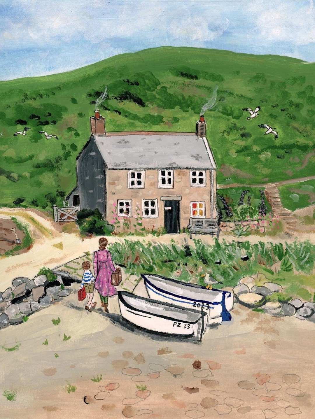 NEW Cornwall Postcard Illustration Art - Etsy