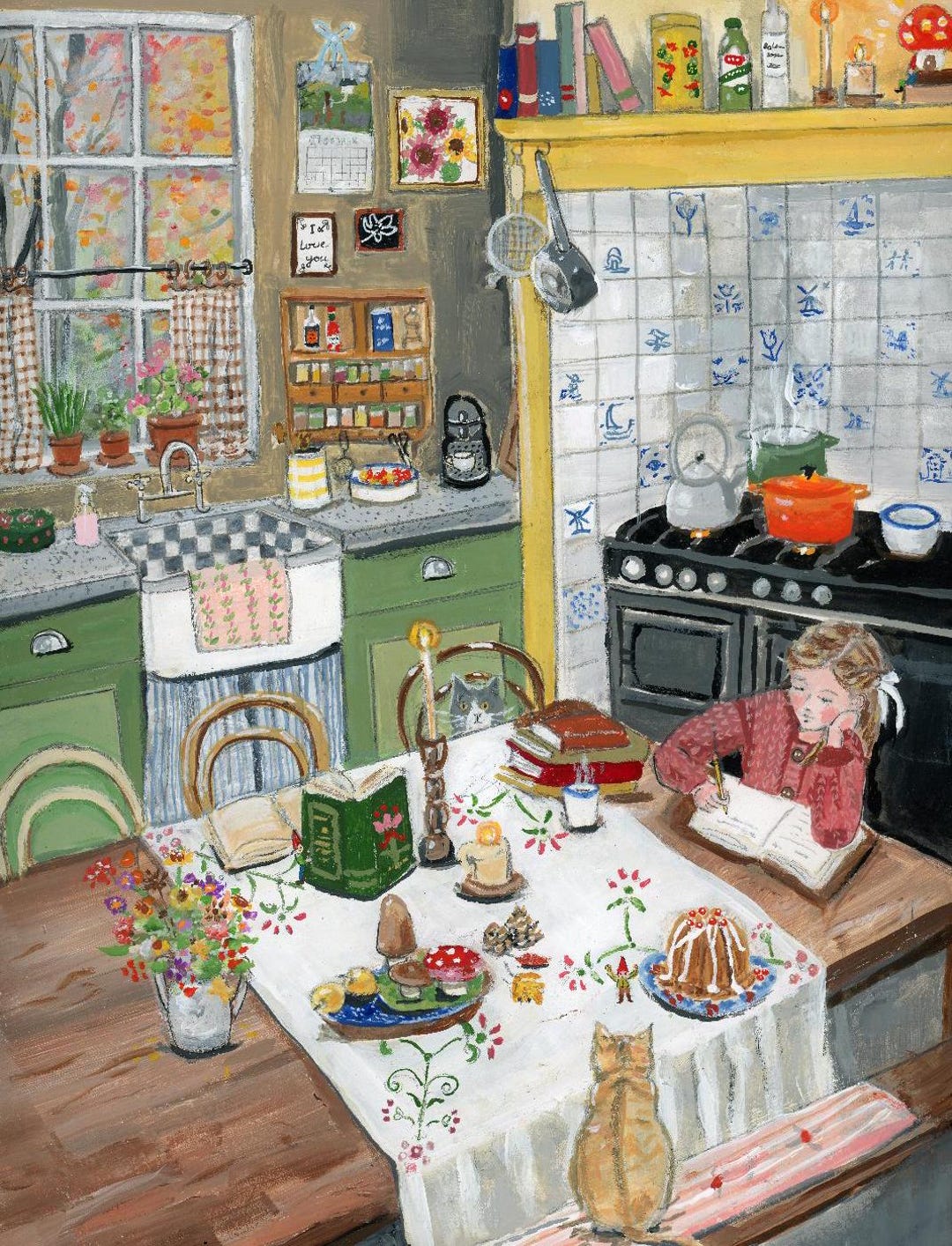 Homework at the Kitchen Table - Etsy