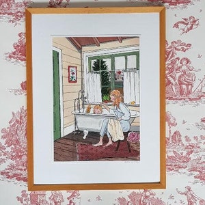 Bathing Time - Postcard / Folded Card - Art Print - A4 Poster - Etsy