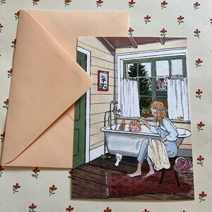 Bathing Time - Postcard / Folded Card - Art Print - A4 Poster - Etsy