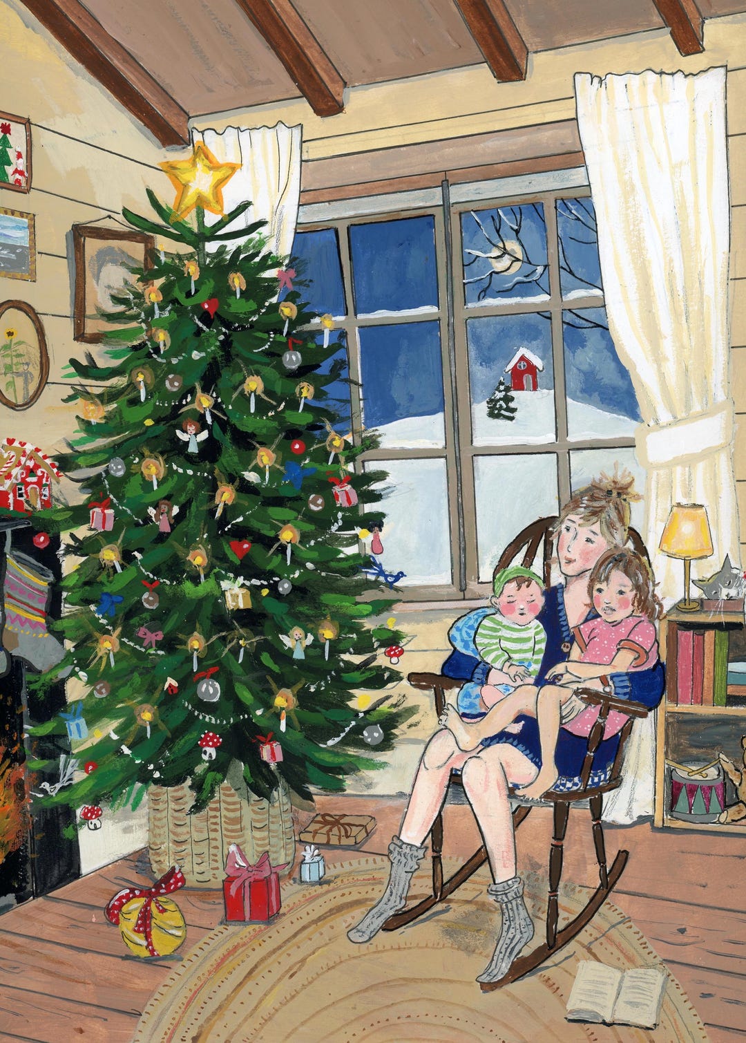 Rocking Chair - Christmas Card - Holiday Greeting - Postcard - Folded ...