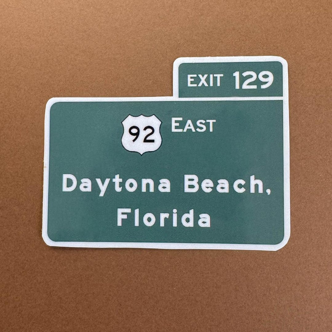 CUSTOM Highway Exit Sign Sticker | Glossy Laminated - Etsy