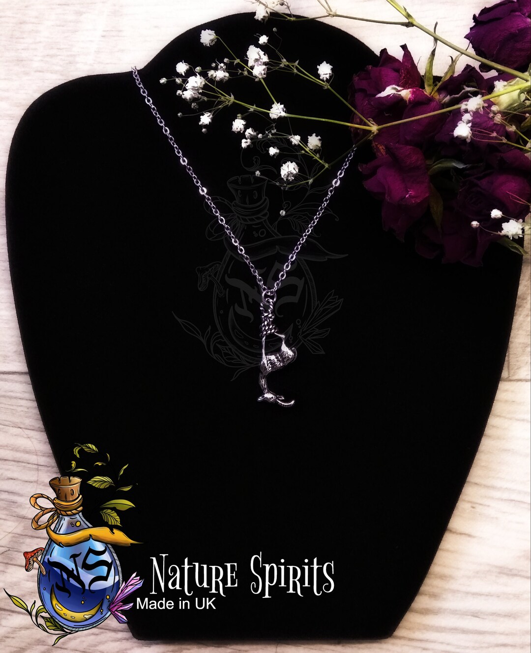 Hanging Ritual Goat Rope Pendant Goth Necklace Shaman Spirit Animal Ram ...