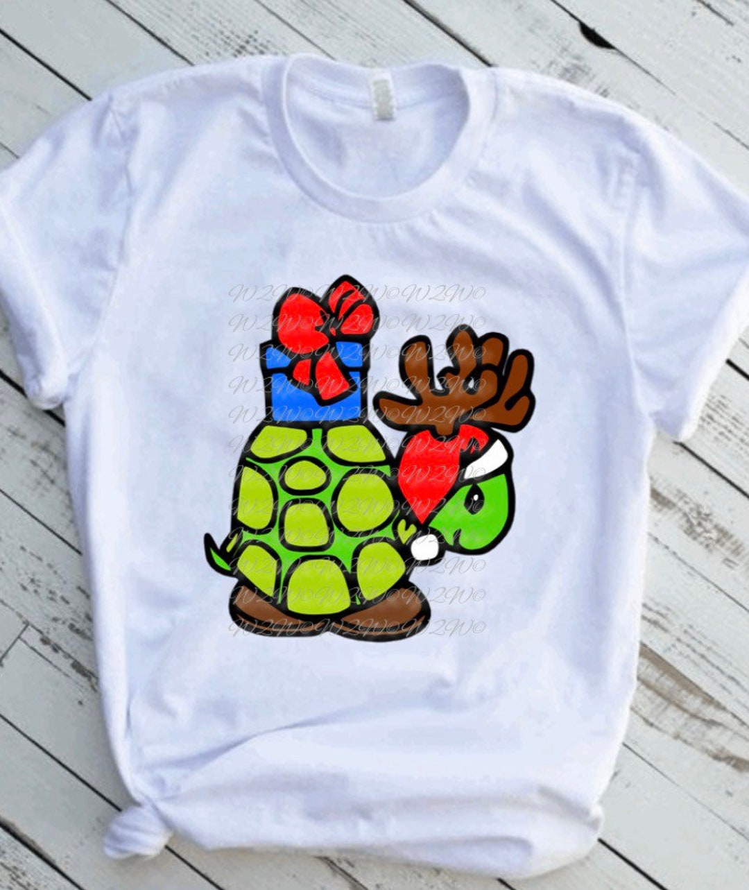 Cute Christmas Turtle Svg Png Jpg Instant Digital Santa Hat Present Bow ...