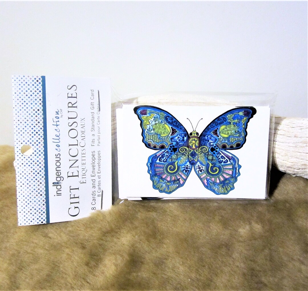 Cherokee First Nation 'blue Morpho' Small Gift Enclosures Set of 8 ...