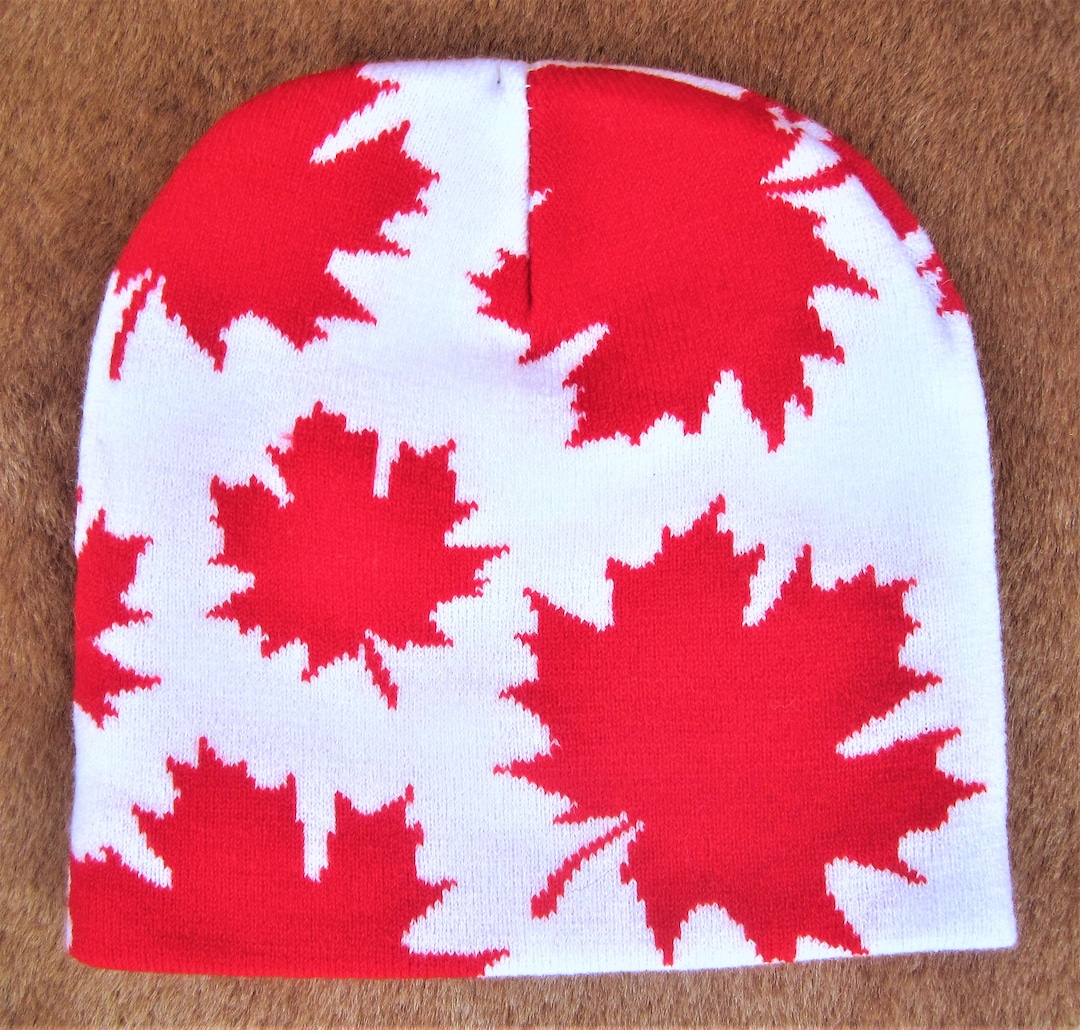 Pacific North West Coast Canada Maple Leaf Stretch Fit Toque / Winter ...