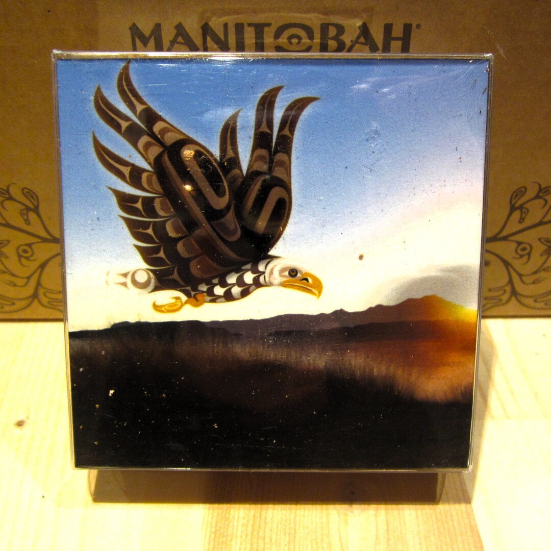 Kwakiutl Ko'moks First Nation 'eagle Flight' Coaster Set of 4 Pacific ...