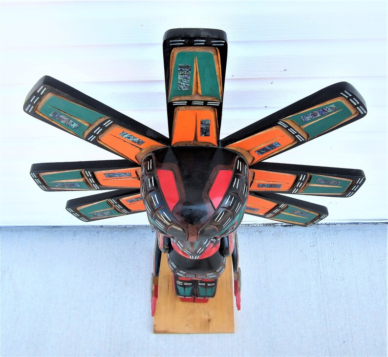 Kwakiutl First Nation 'sun & Man' Red Cedar Totem Pole Pacific North ...