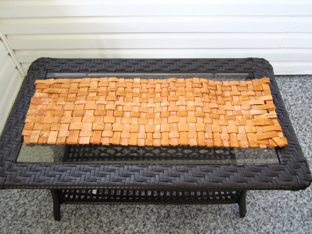 Nuu Chah Nulth First Nation Red & Yellow Cedar Bark Hand Braided Patio ...