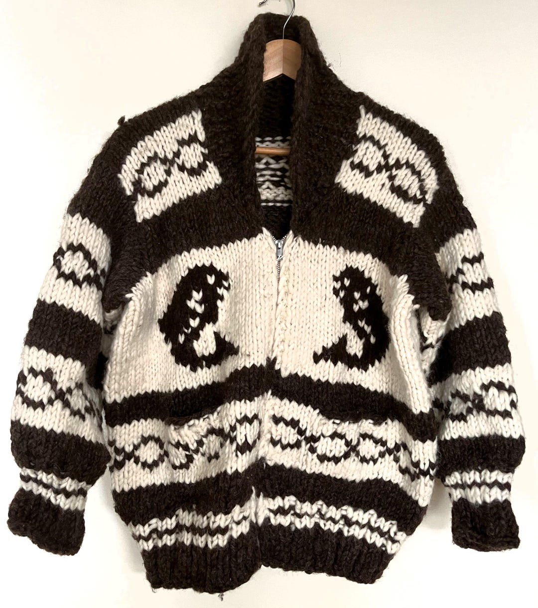Coast Salish Cowichan First Nation 'salmon' Knit Adult Winter Sweater ...