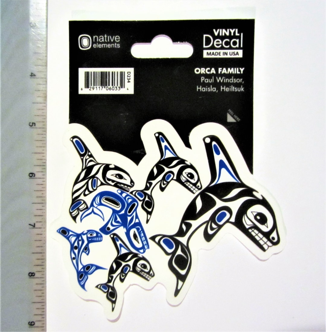 Haisla First Nation 'orca Pod Family' Sticker Vinyl Decal Pacific North ...