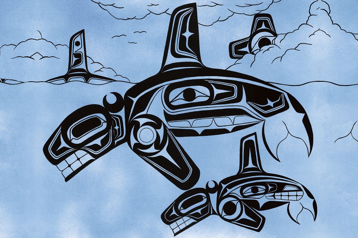 Northern Tutchone First Nation 'family of Orcas' | Etsy