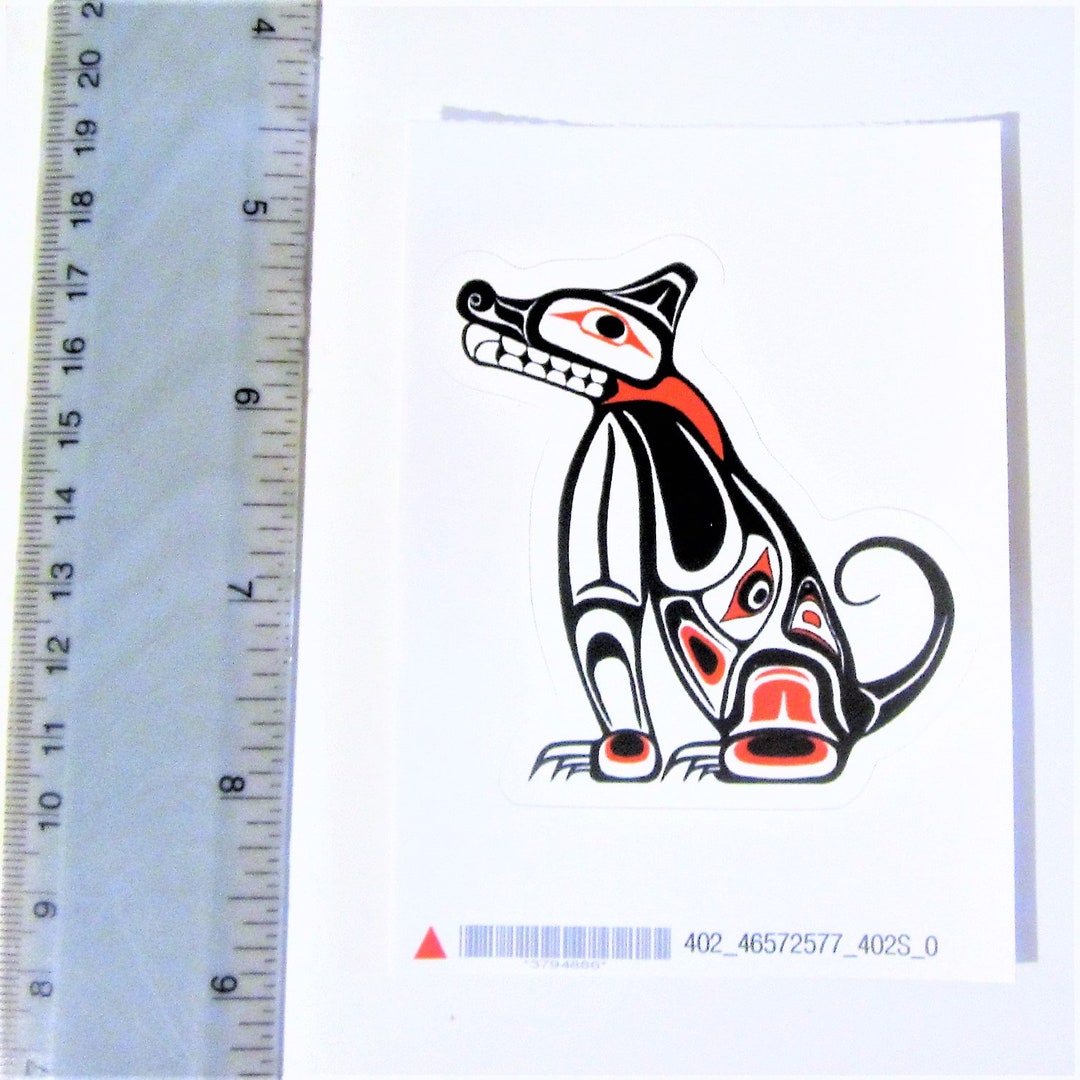 First Nation 'wolf' Sticker Decal Pacific North West Native Indigenous ...
