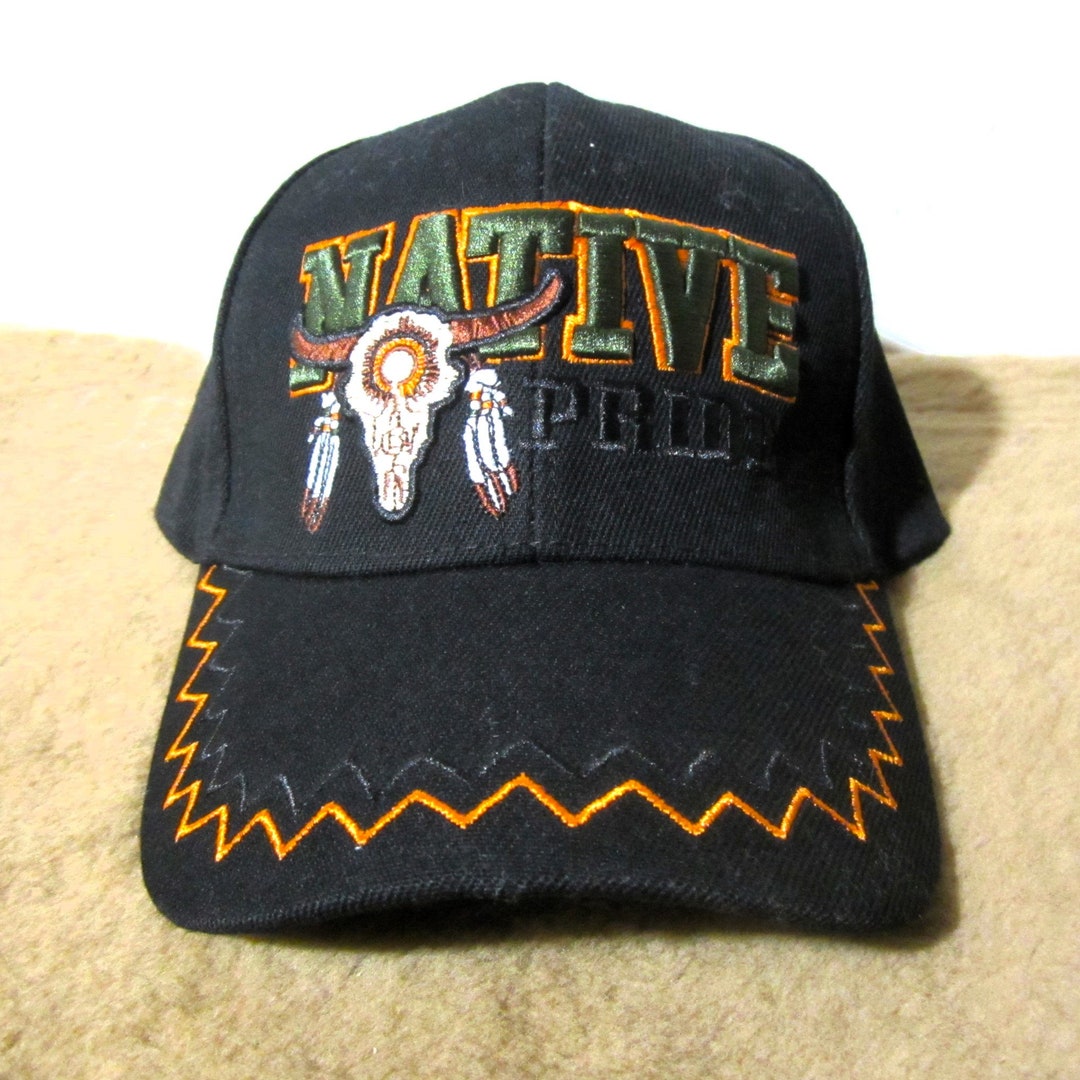 First Nations 'buffalo Skull' Back Strap Ball Cap Hat Great Plains ...