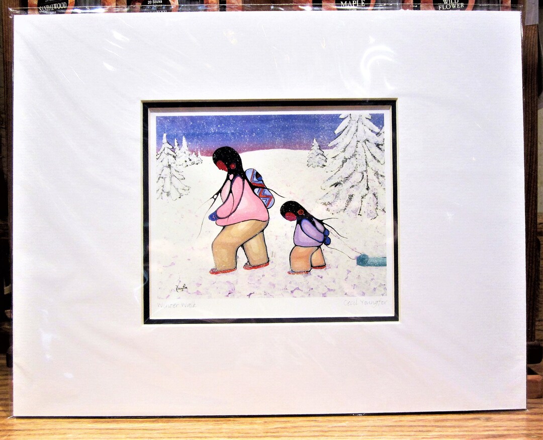 Metis Ojibway First Nation ''winter Walk'' Contemporary Native ...