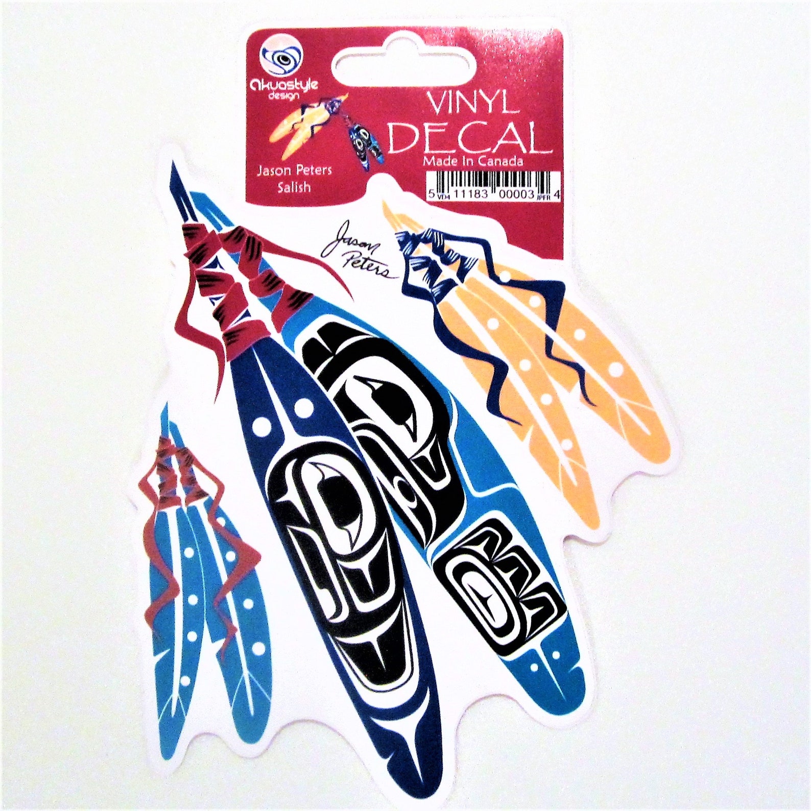 Salish First Nation 'feathers' Vinyl Sticker Decal Pacific North West ...