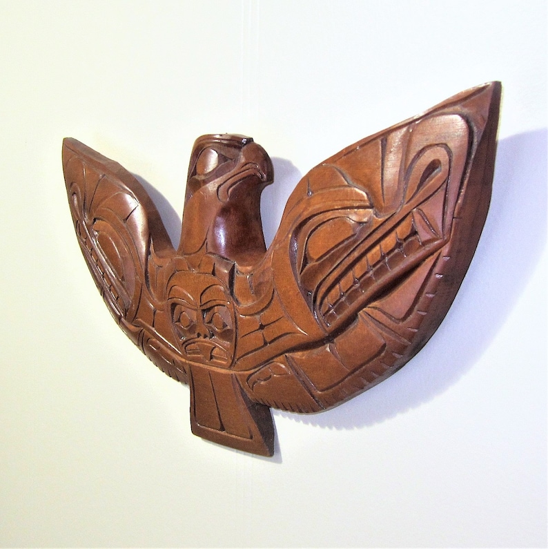 Heiltsuk First Nation 'eagle & Sisiutl' Cedar Carving Pacific North ...