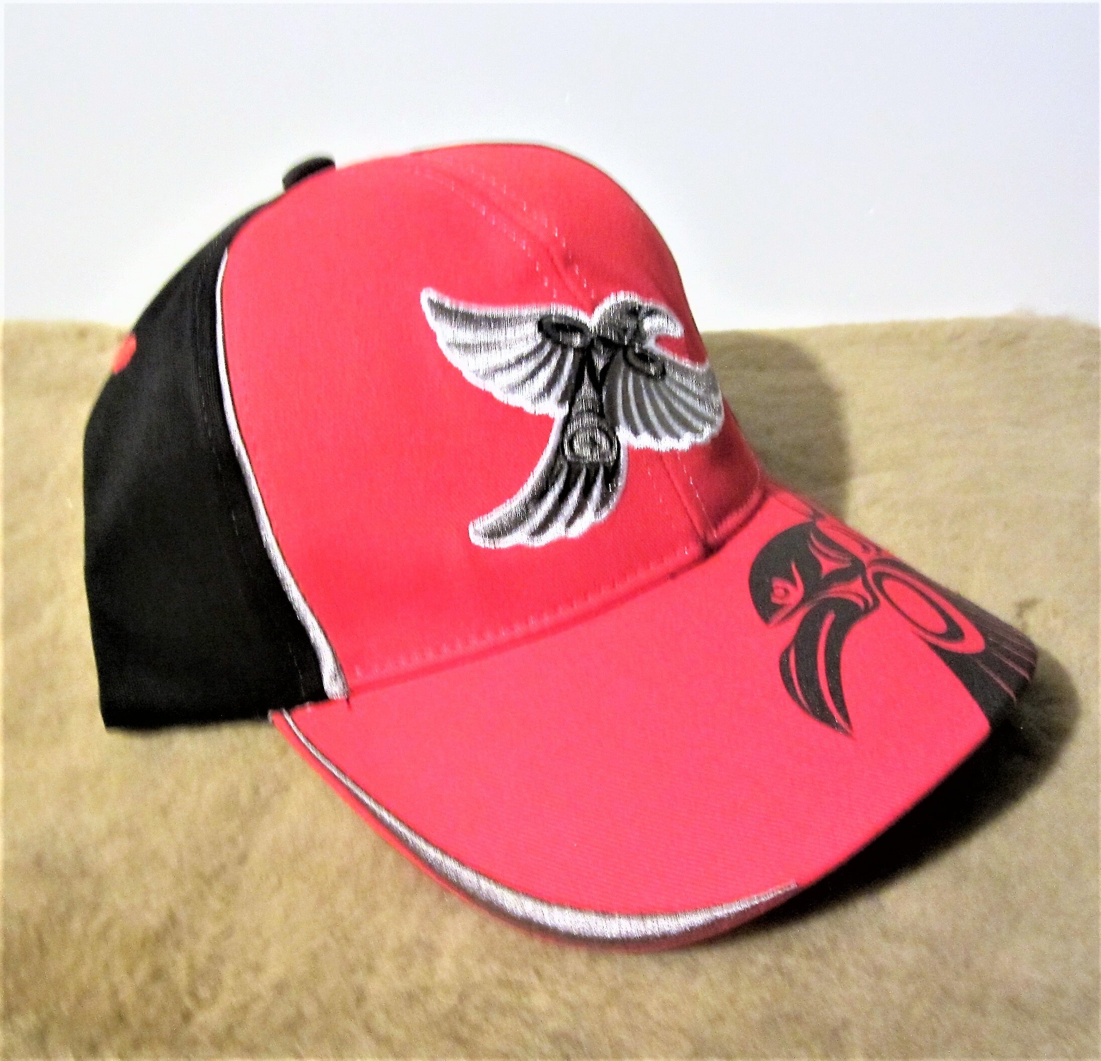 Coast Salish First Nations 'raven' Stretch Fit Ball Cap Hat Pacific ...