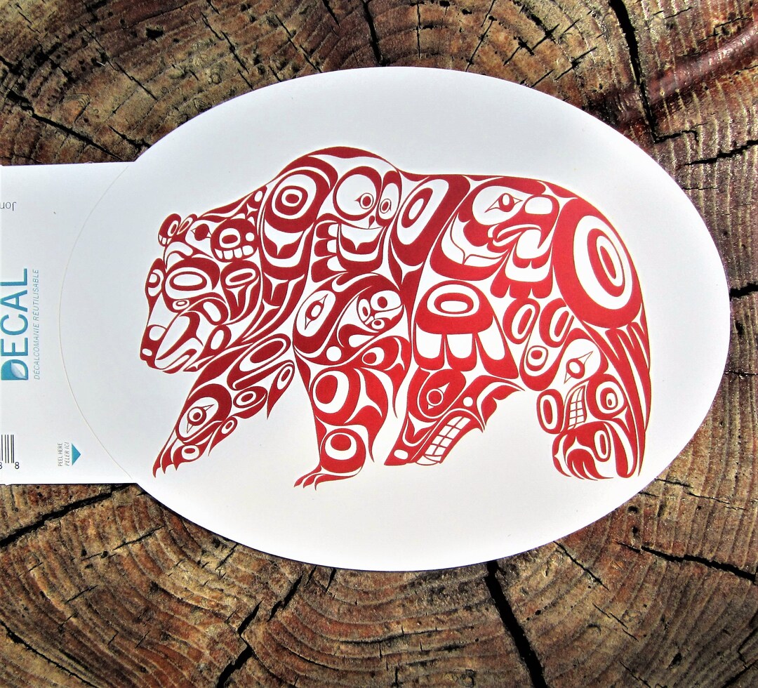 First Nation Native ''bear Design'' Vinyl Sticker Decal Indigenous Art ...