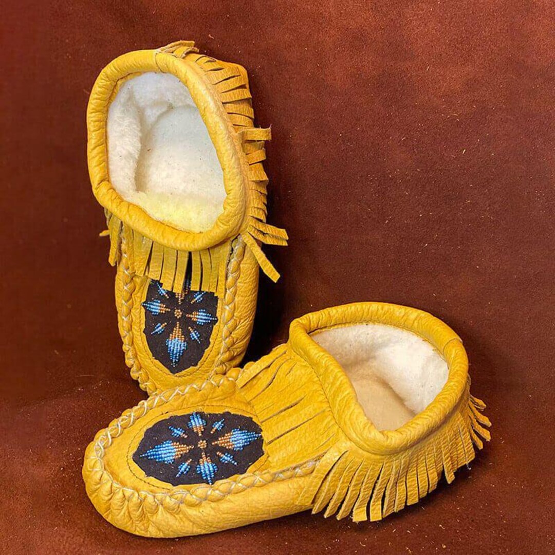 Cree First Nation Ladies Handmade Leather Hide 'starburst' Design ...