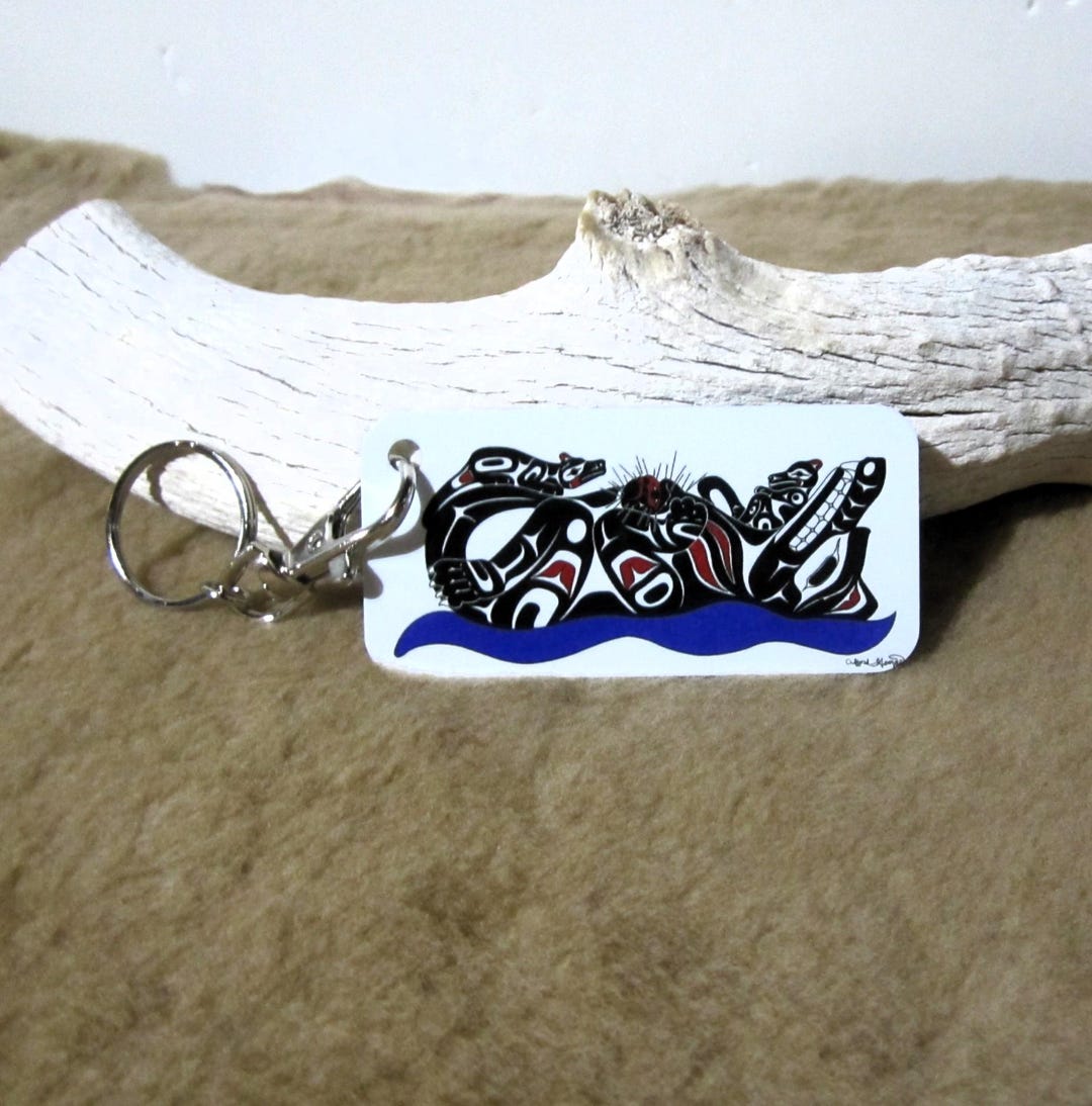 Nuu Chah Nulth First Nation 'sea Otters' Metallic Key Chain Pacific ...