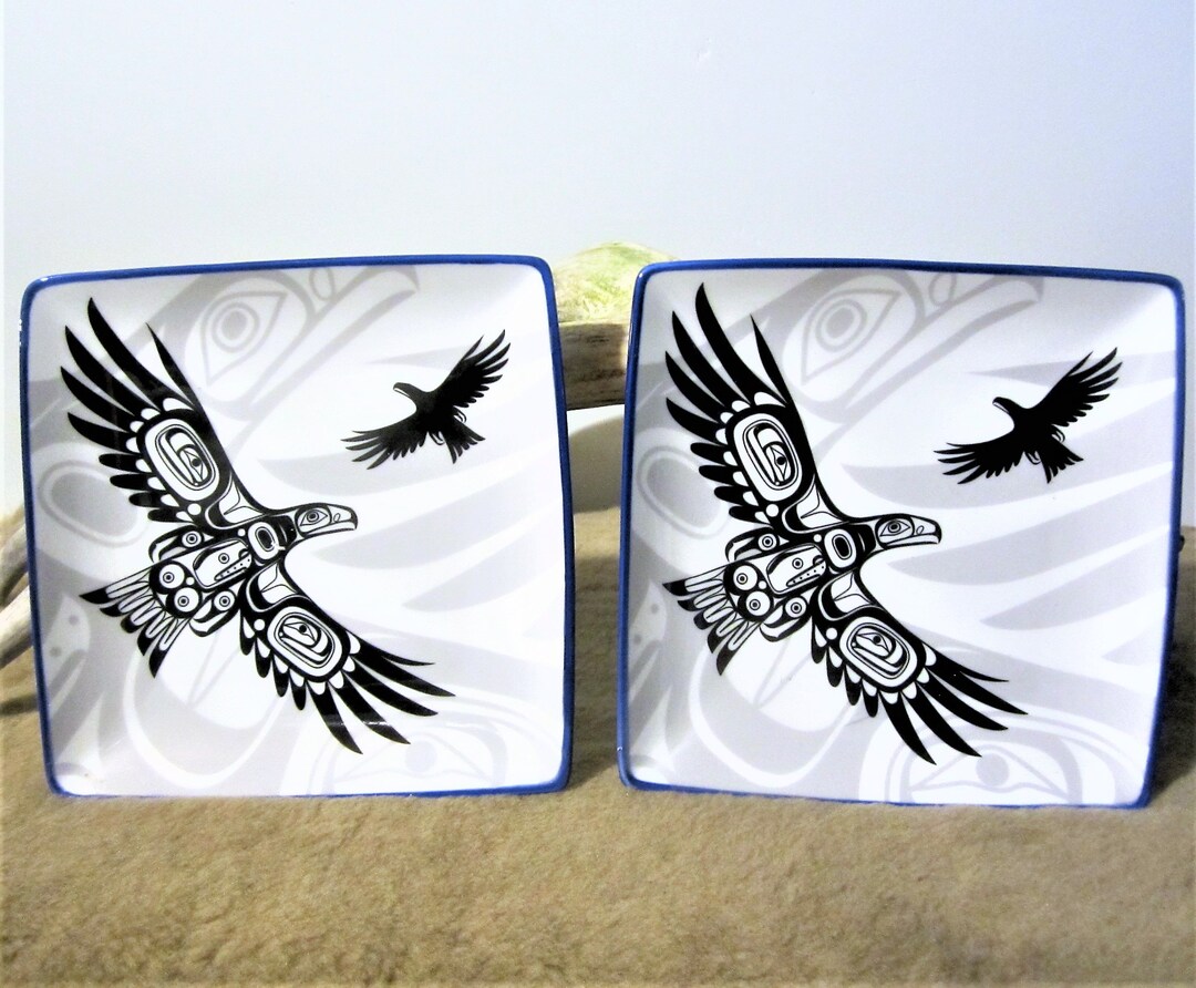 Haida First Nation ''soaring Eagle'' Ceramic Appetizer Plates Set of 2 ...