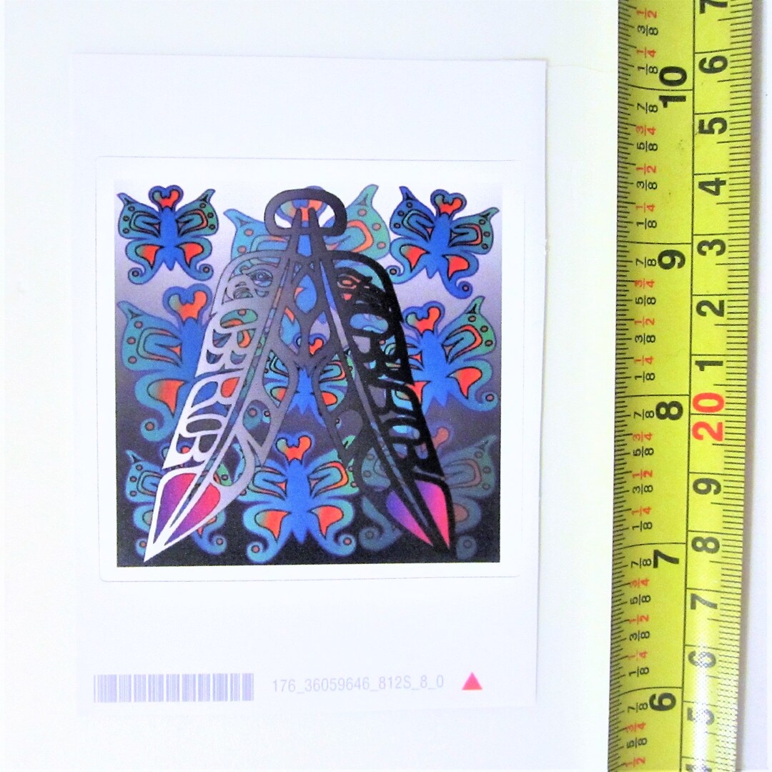 First Nations 'feathers' Sticker Decal West Coast Native Indigenous Art ...